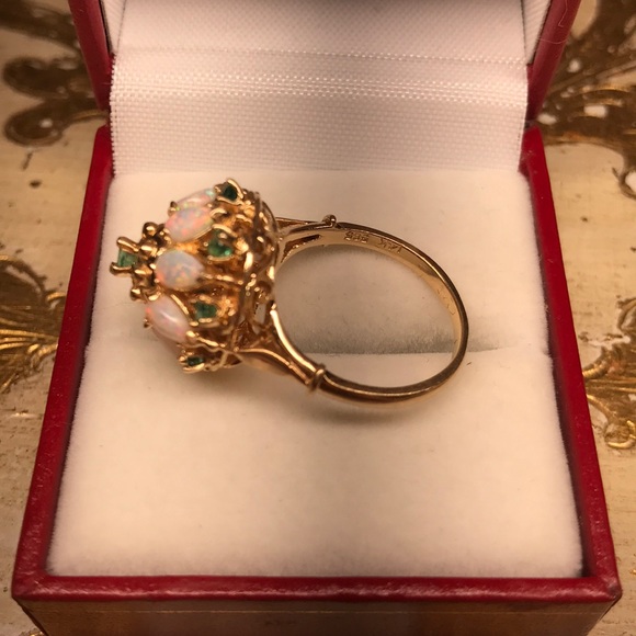 Franklin Mint | Jewelry | Franklin Mint 4k Emeralds Opals Gold Ring ...